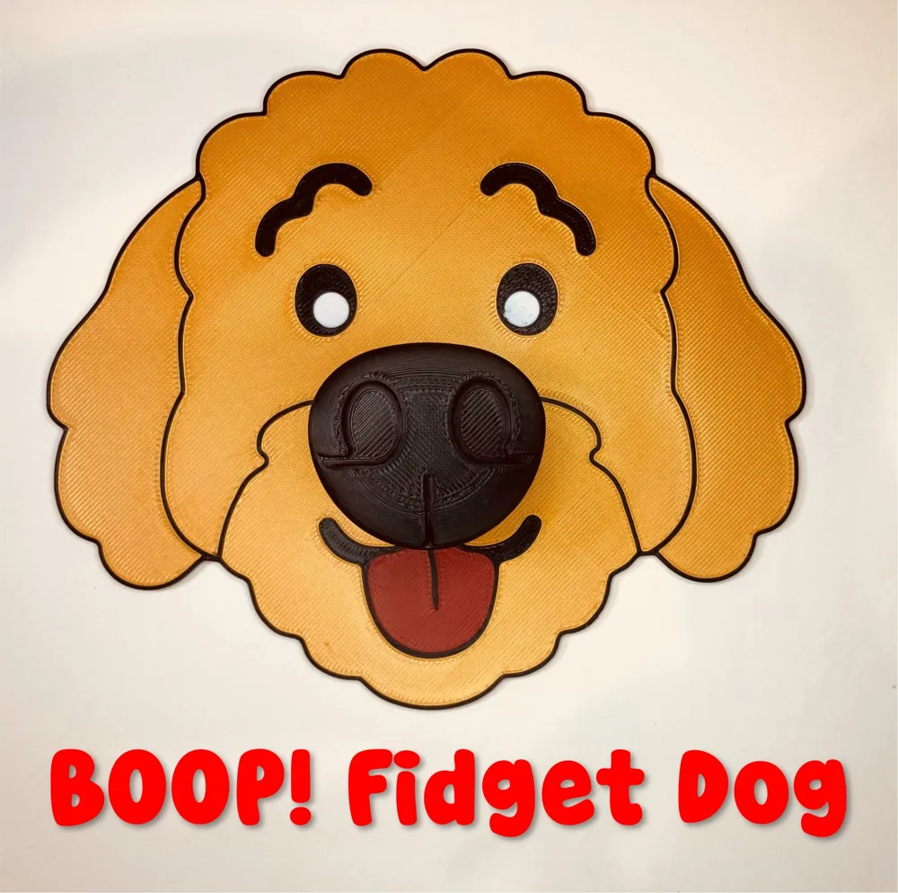 BOOP! Dog Nose Boop Fidget Toy -- Press & Wiggle by SpacedOut MakerWorld: Download Free 3D Models