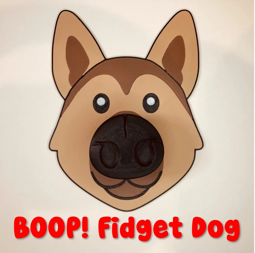 BOOP! Dog Nose Boop Fidget Toy -- Press & Wiggle by SpacedOut MakerWorld: Download Free 3D Models