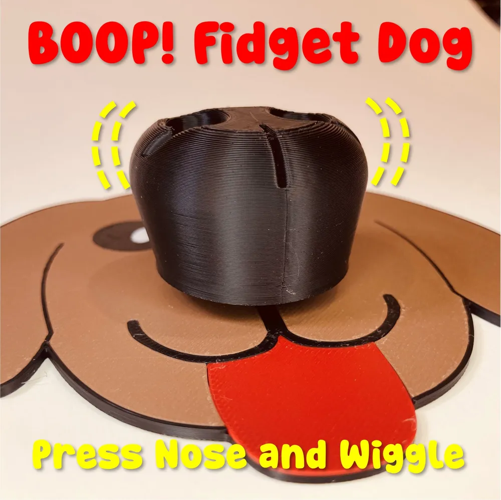 BOOP! Dog Nose Boop Fidget Toy -- Press & Wiggle - Free 3D Print Model ...