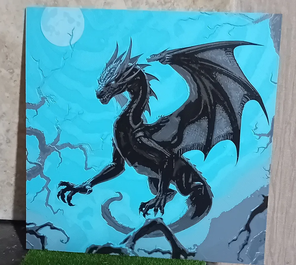 Dragon noir hue forge-Dragon hueforge-art de dragon - Modèle d ...