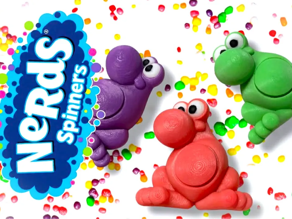 Candy Nerds Spinner Nerd- print in place - Free 3D Print Model - MakerWorld