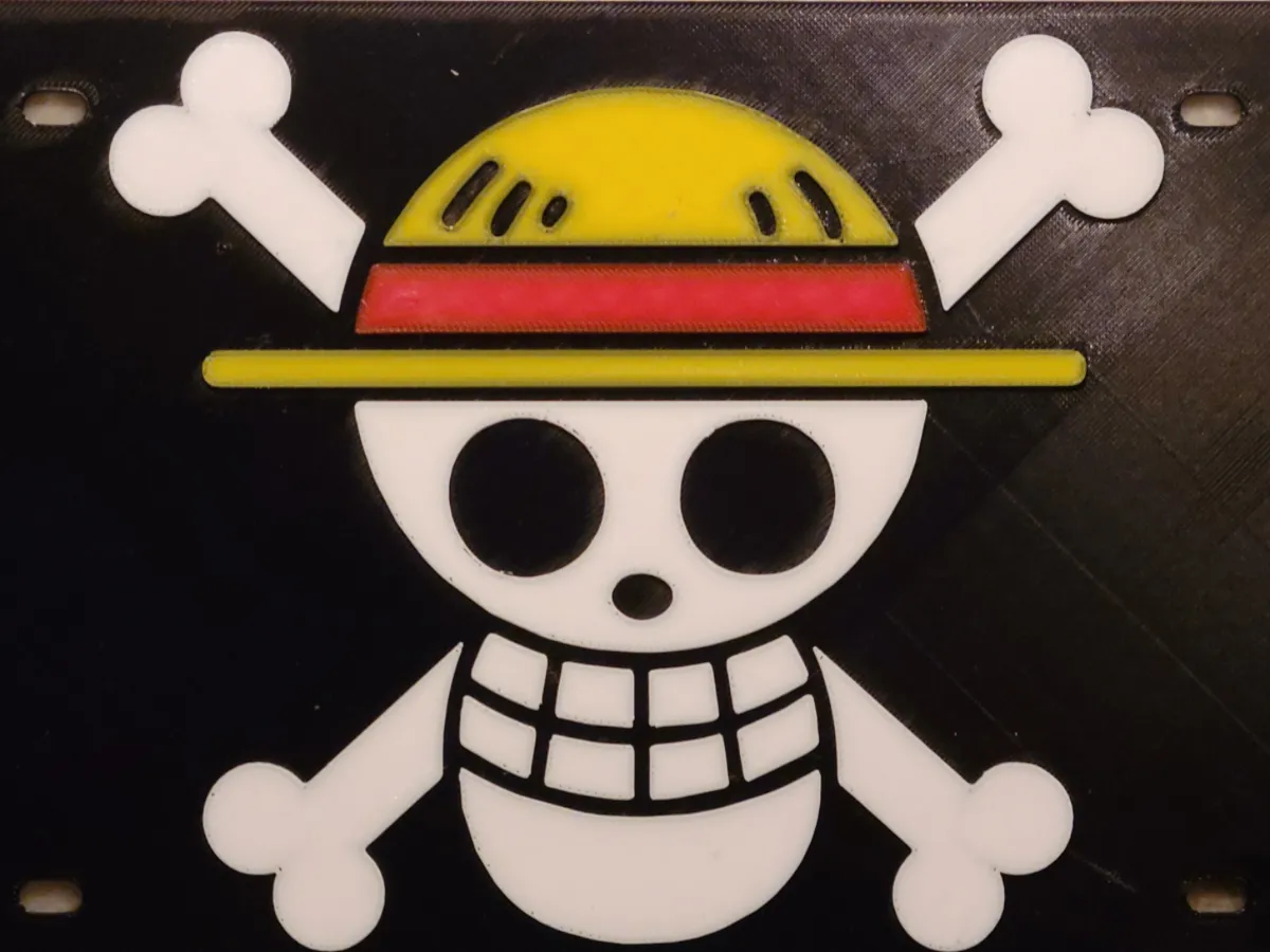 One Piece License Plate - Free 3D Print Model - MakerWorld