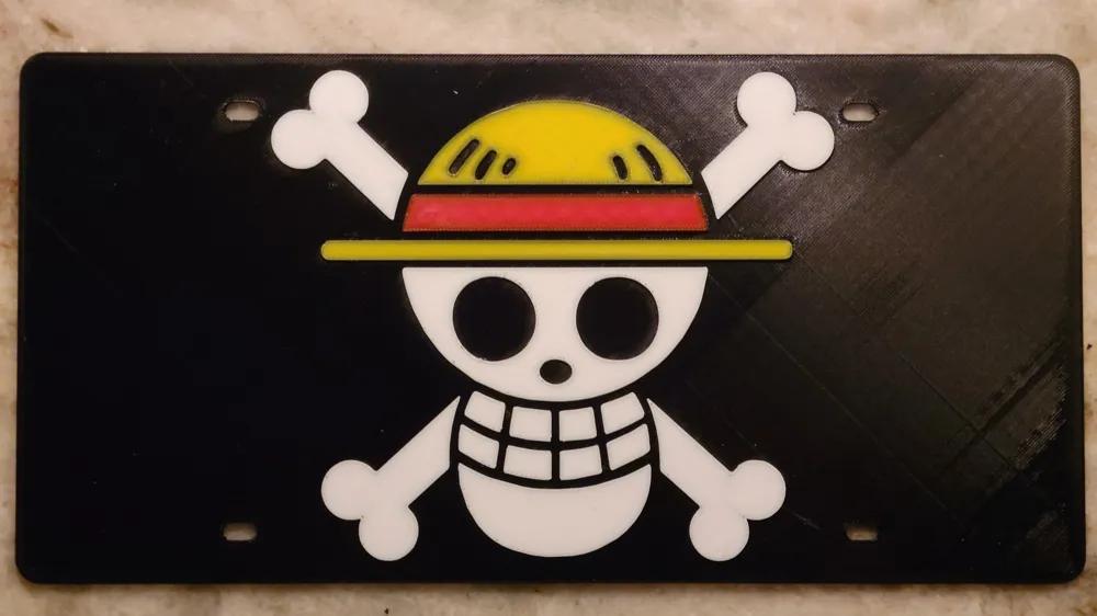 One Piece License Plate - Free 3D Print Model - MakerWorld