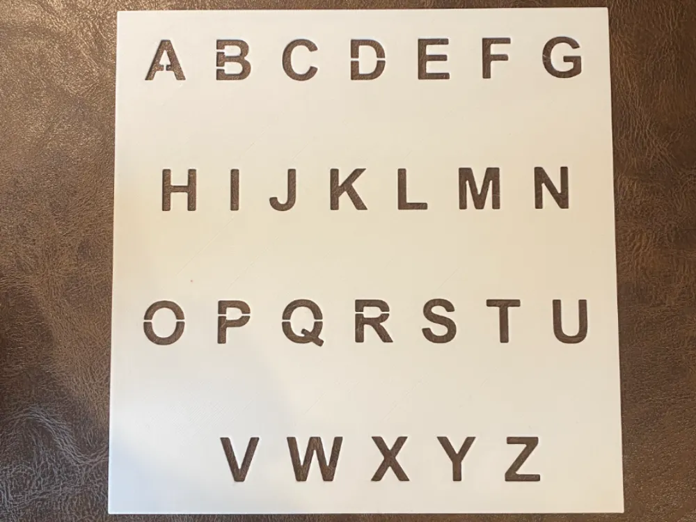 ABC stencil (Alphabet letter stencil) - Free 3D Print Model - MakerWorld