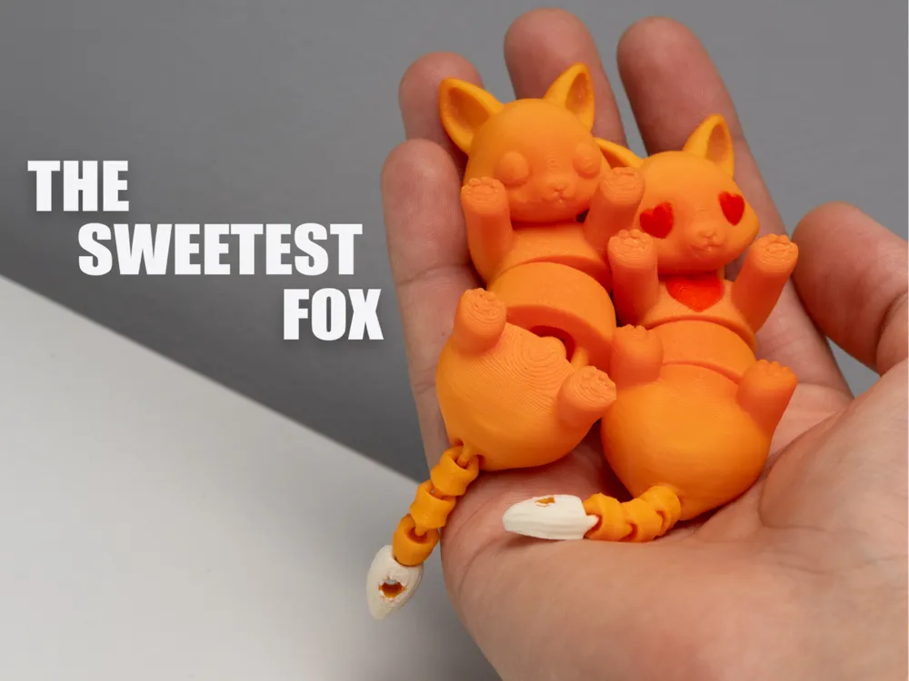 The Sweetest Fox-Articulated & Keychain - Free 3D Print Model - MakerWorld
