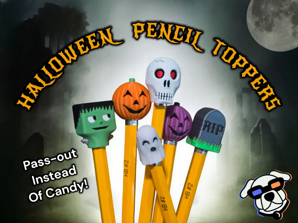 Halloween Pencil Toppers by TKB-3D - MakerWorld