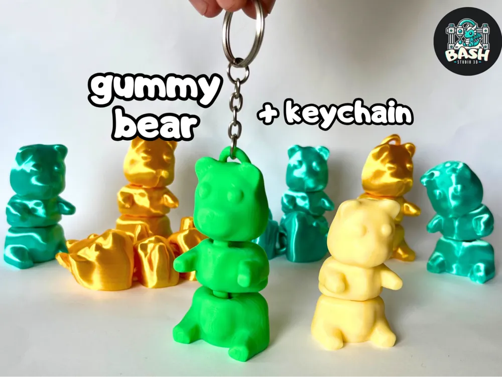 Articulated Gummybear + keychain by Bash Studio 3D MakerWorld: Download Free 3D Models
