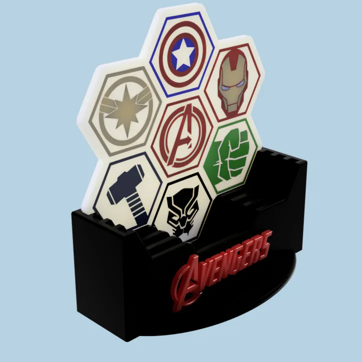 MARVEL AVENGERS INSPIRED COASTERS WITH STAND by Bama Prints 3D - MakerWorld