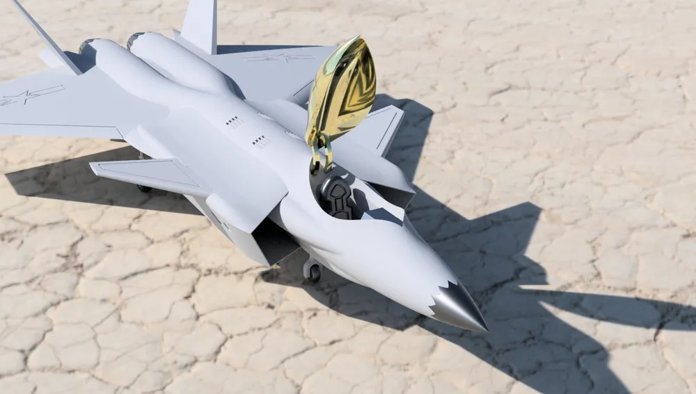 Fighter jet with cockpit & rotating wheels - Free 3D Print Model ...