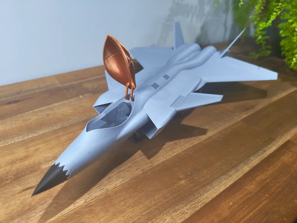 Fighter jet with cockpit & rotating wheels - Free 3D Print Model ...