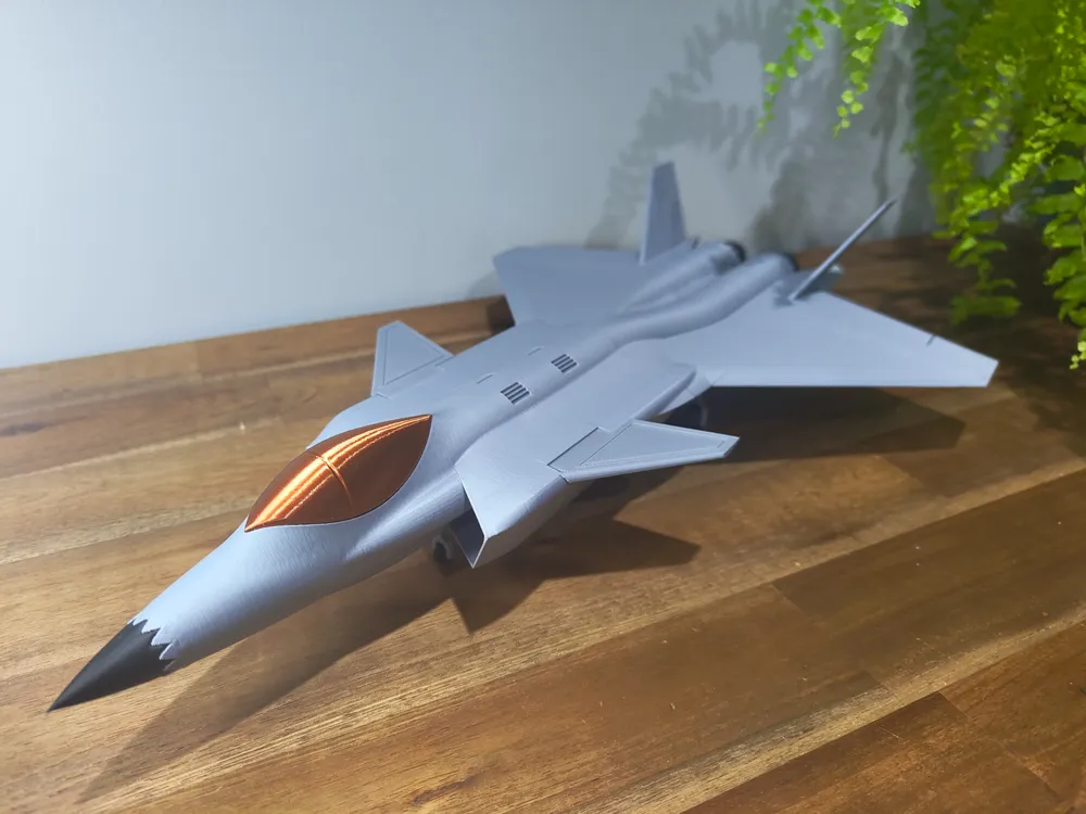 Fighter jet with cockpit & rotating wheels - Free 3D Print Model ...