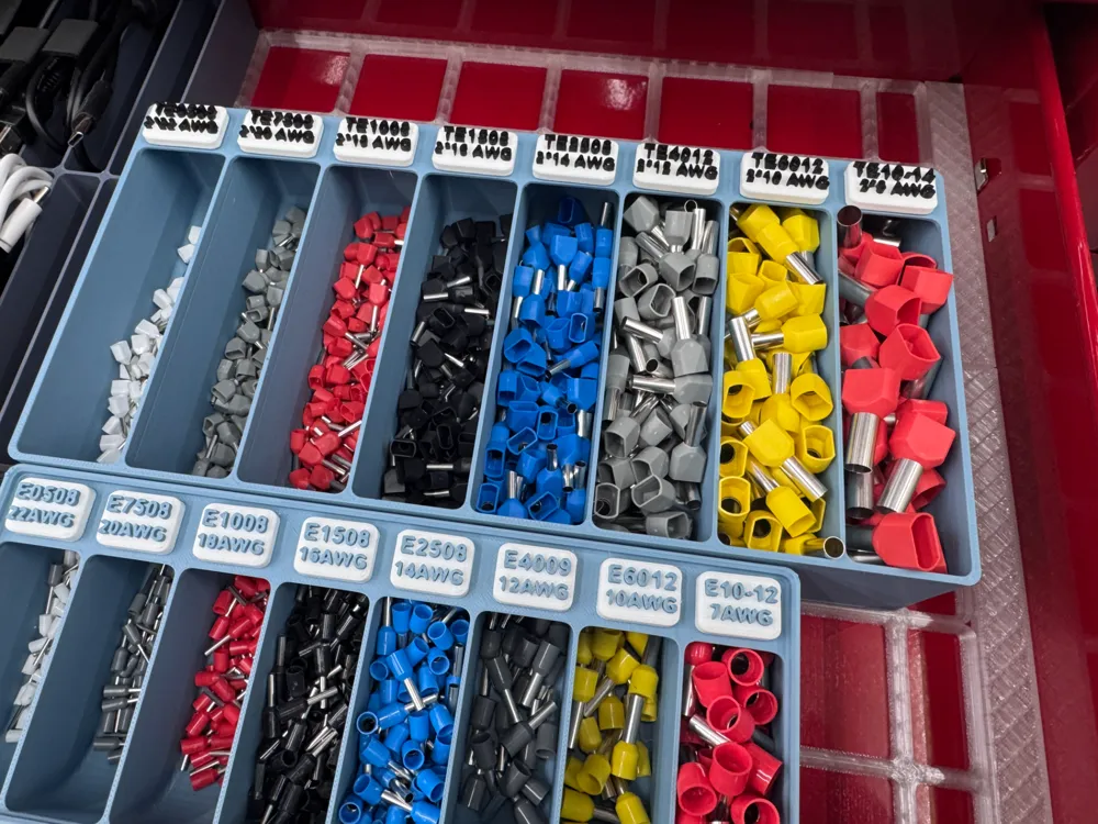 Double Wire Ferrule Tab Slotted Gridfinity Storage by ScreamingSkulls - MakerWorld