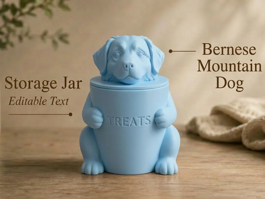 Bernese Mountain Dog Storage Jar - Free 3D Print Model - MakerWorld