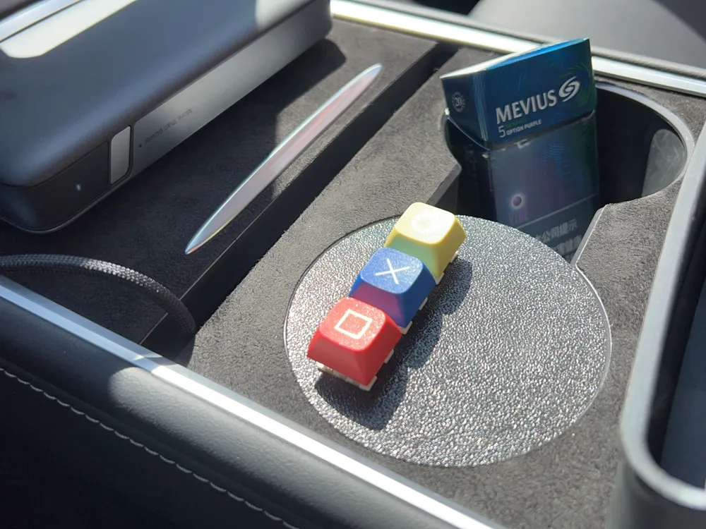 Tesla Model Y Cup Holder Bluetooth Mechanical Axis Button by David ...