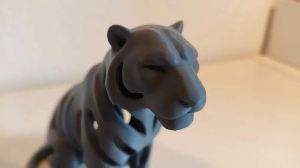 Elegant Hollow Design Sitting Tiger Sculpture - Free 3D Print Model ...