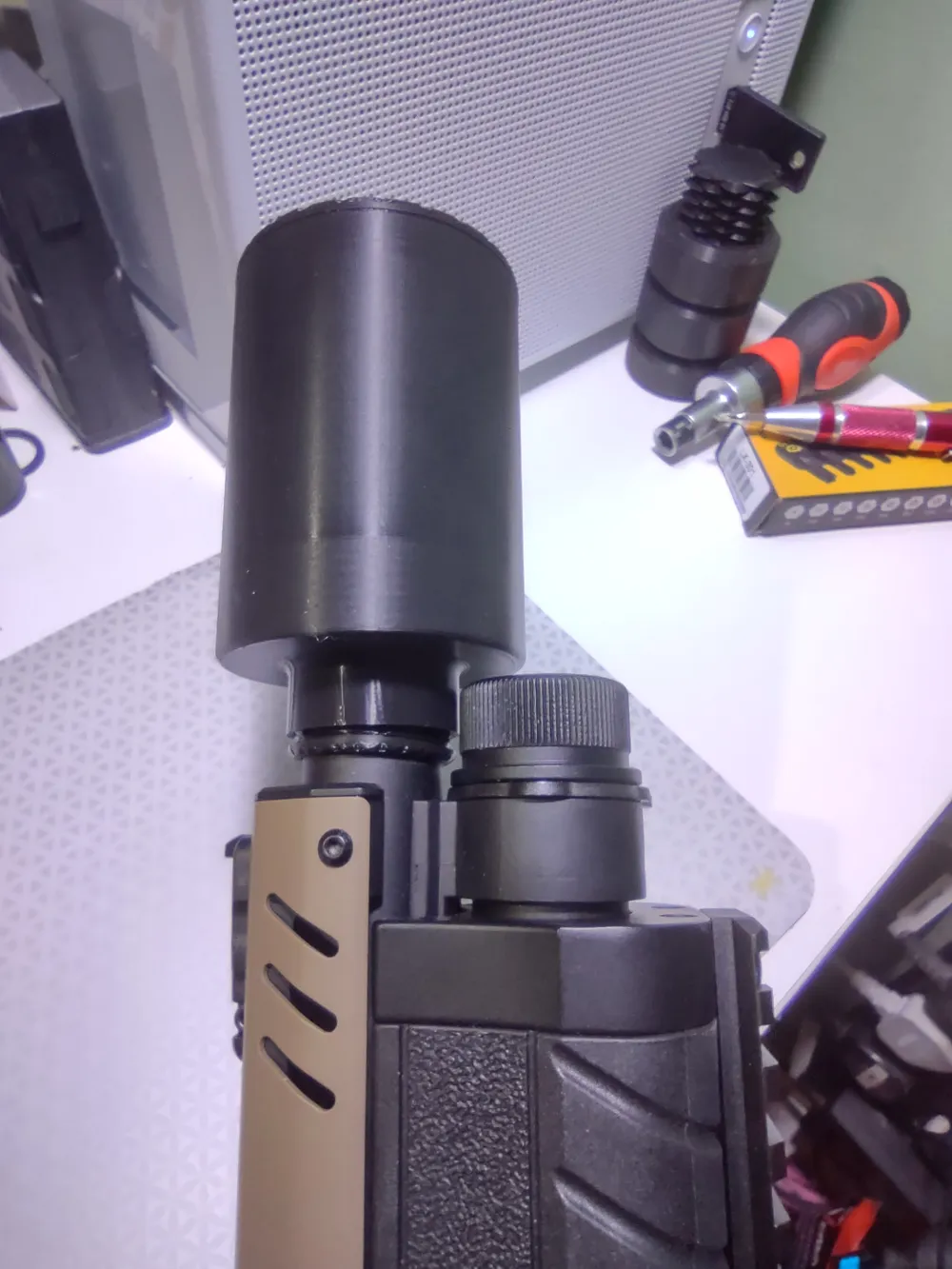 Airsoft Shutgun Suppressor (Quark M Tracer holder) by AmethystAlice ...