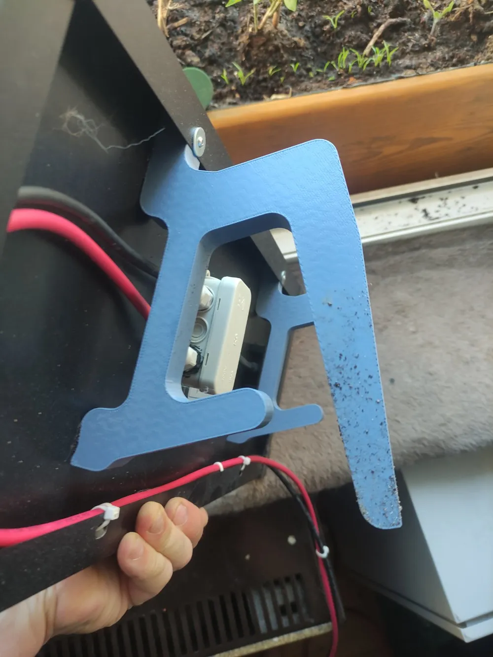 Solar panel mount for a plant box - Free 3D Print Model - MakerWorld