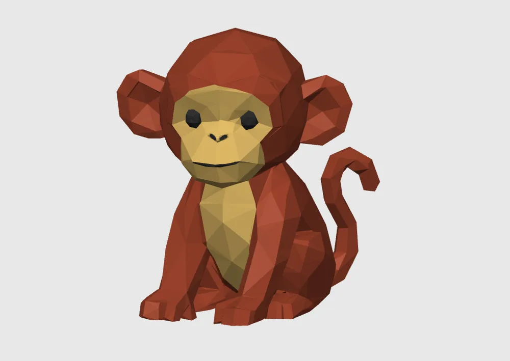 Low Poly Monkey by HomeMadeProjects MakerWorld: Download Free 3D Models