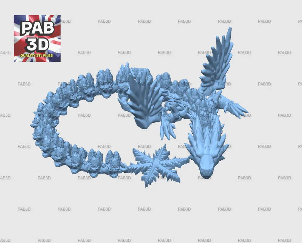 Articulated Ice mountain dragon - Free 3D Print Model - MakerWorld
