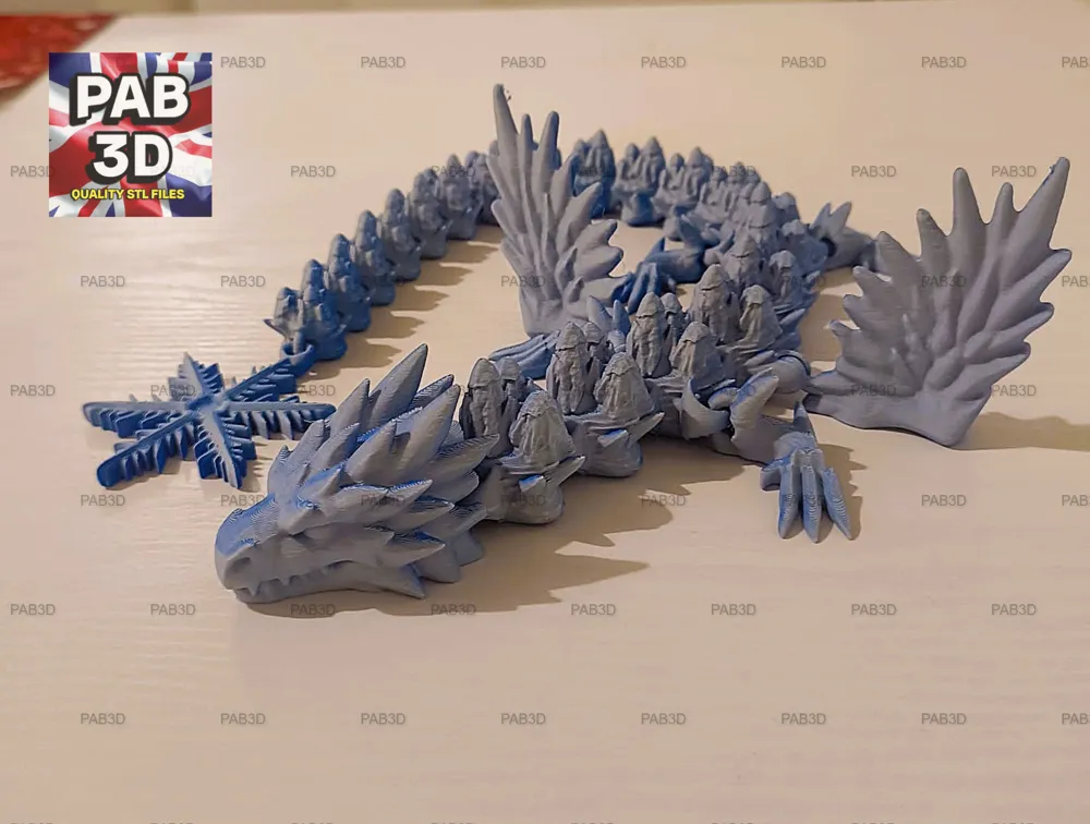Articulated Ice mountain dragon by PAB3D MakerWorld: Download Free 3D Models
