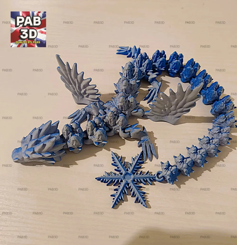 Articulated Ice mountain dragon - Free 3D Print Model - MakerWorld