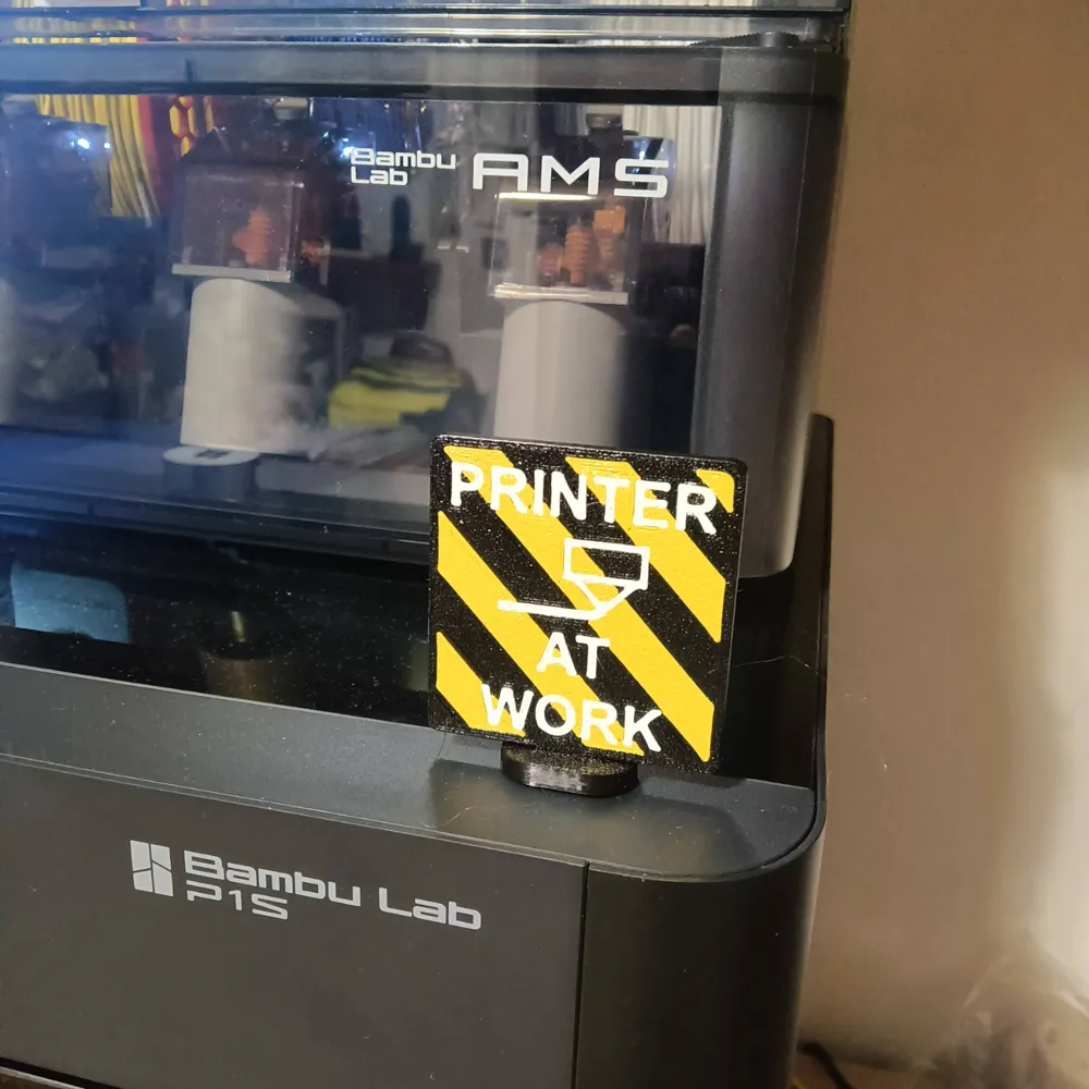 PRINTER AT WORK signal with plug for P1S - P1P - P1 hole - Low Purge by ...