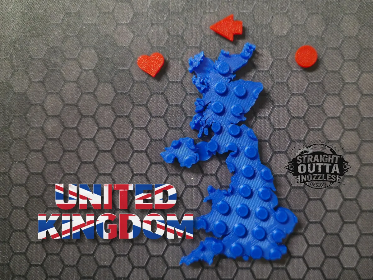 L-E-G-O inspired map "UNITED KINGDOM" - Free 3D Print Model - MakerWorld