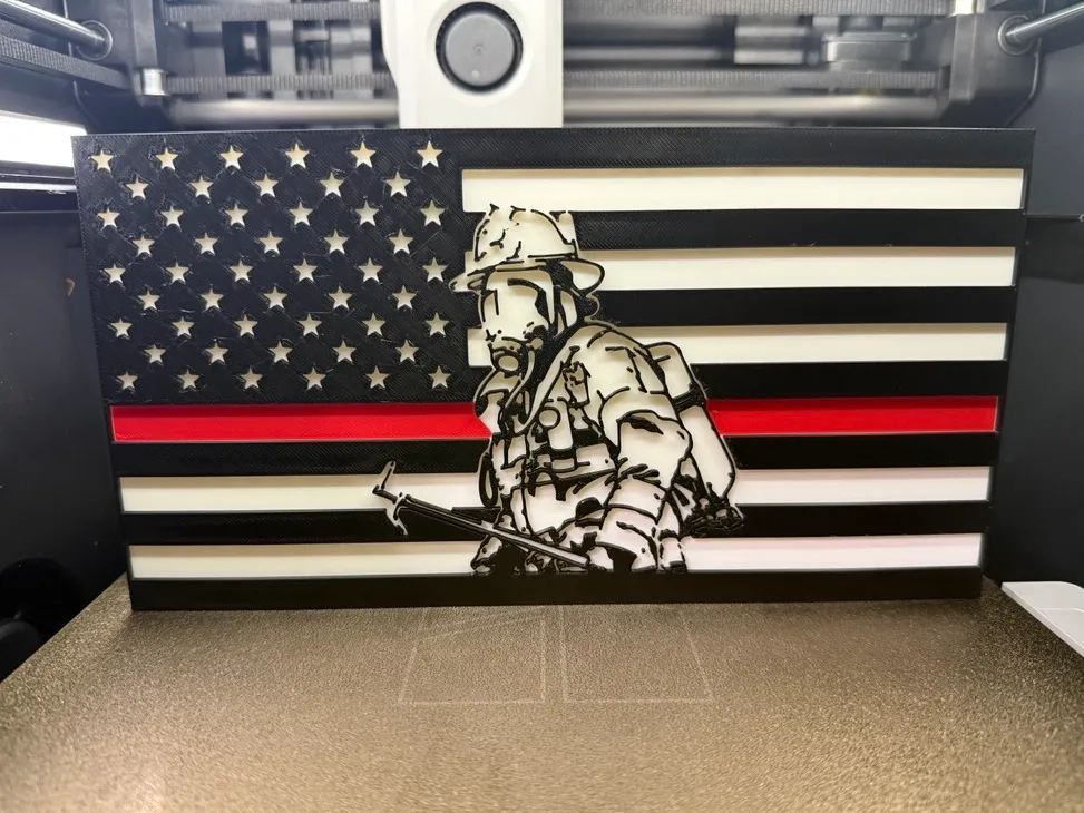 Thin Red Line Fireman First Responder - Free 3D Print Model - MakerWorld