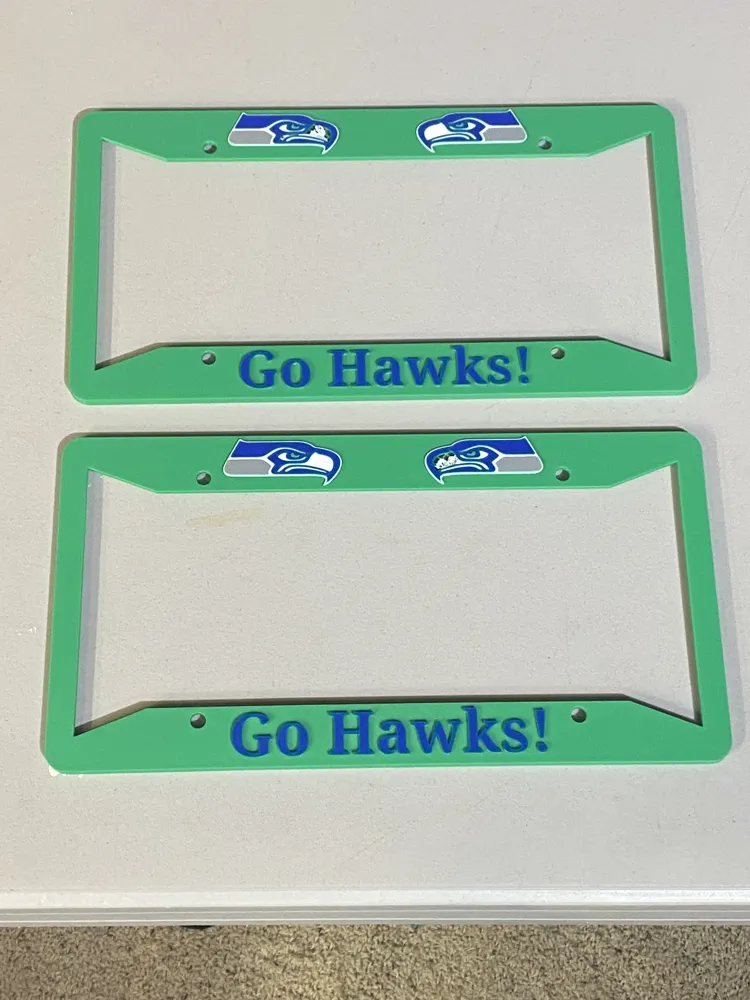 Seahawks License Plate Frame - Free 3D Print Model - MakerWorld