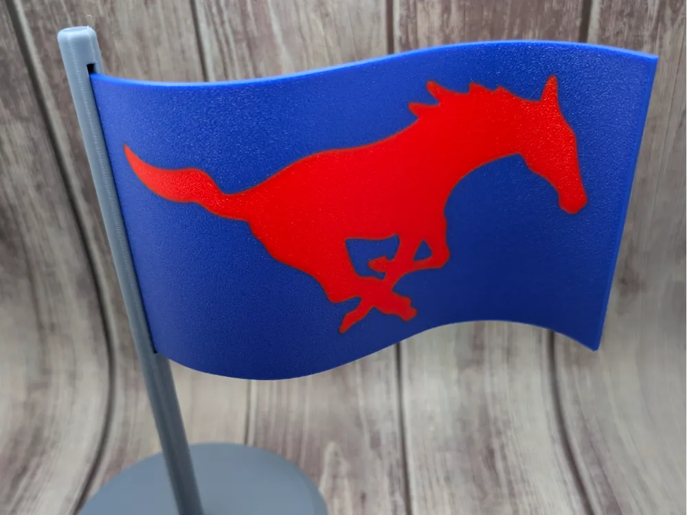 SMU Mustangs Flag / Plate by Sage Prints and Design MakerWorld ...