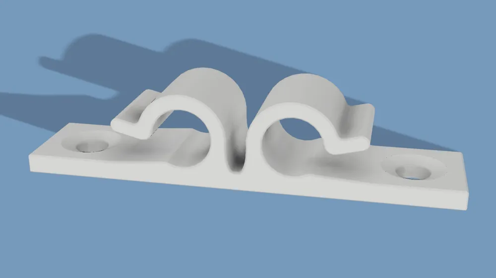 Strong dual cable clips, extra mounting strength - Free 3D Print Model ...
