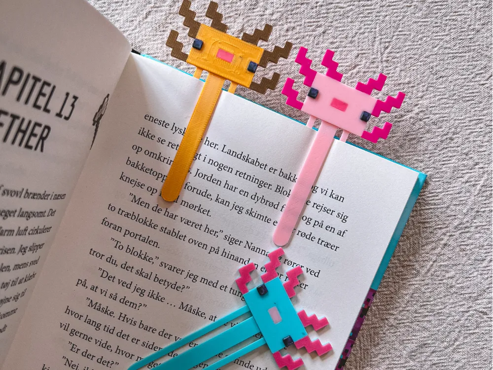 Minecraft Axolotl Bookmark Set by Jasons Dreamland MakerWorld: Download ...