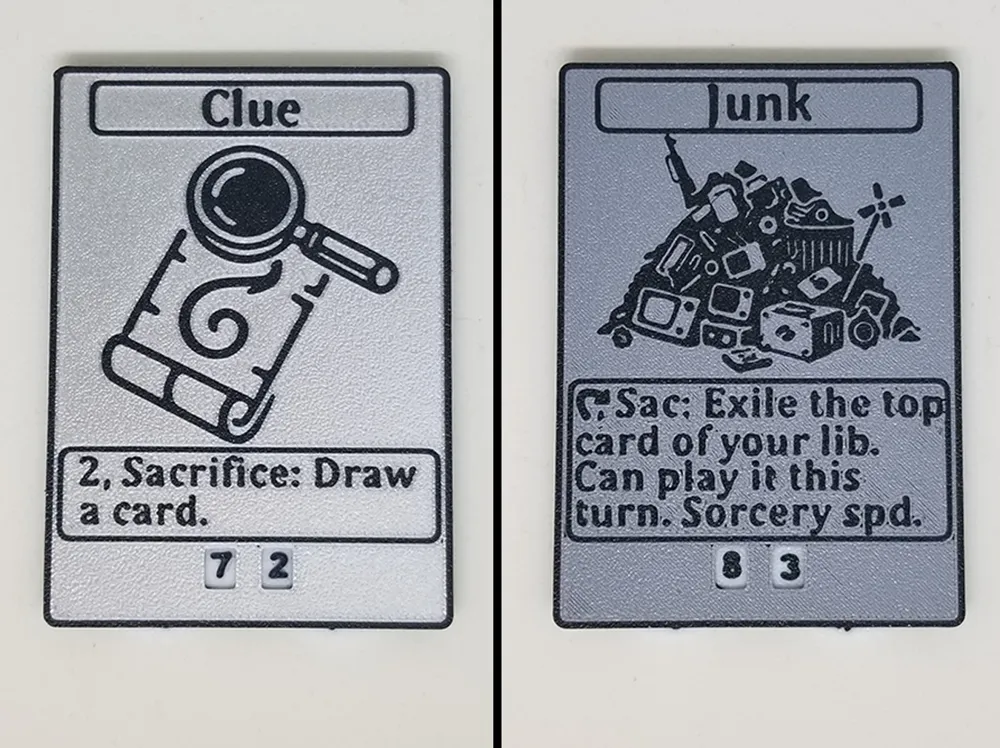 Double Sided MTG Token Counter: Clue / Junk by TheMakerSphere - MakerWorld