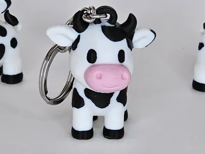 Cute Cow Keychain by PhantomX MakerWorld: Download Free 3D Models