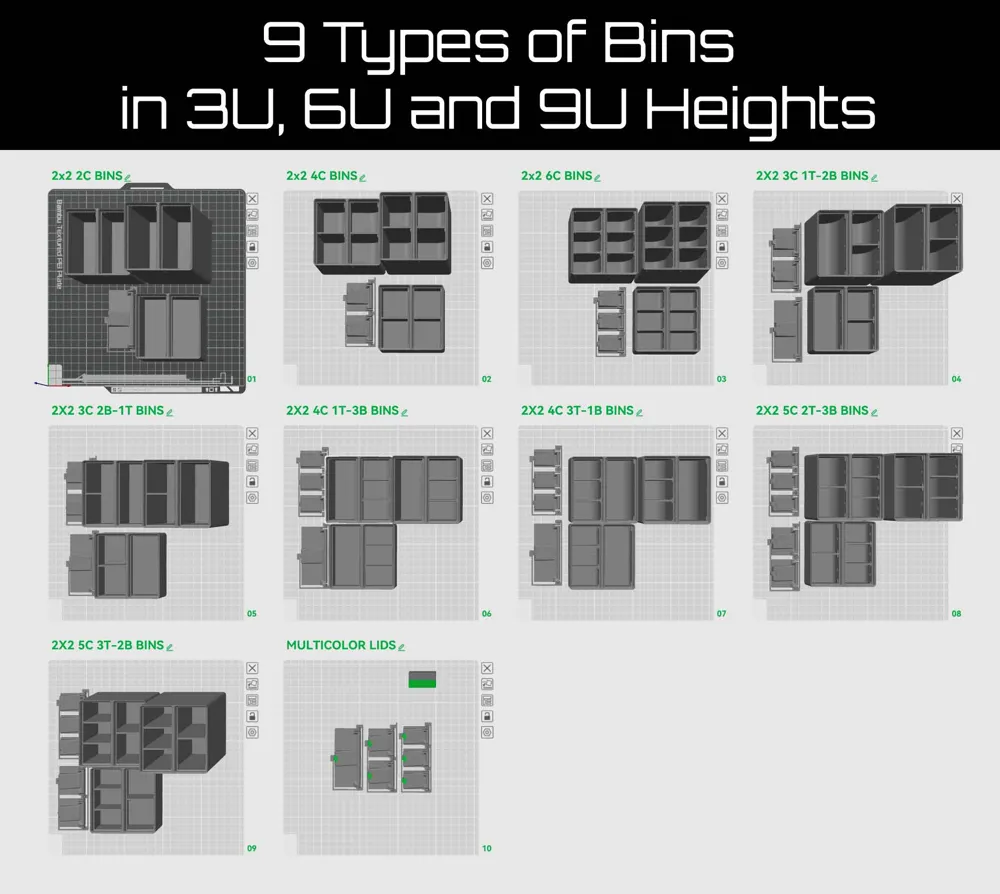 Gridfinity 2x2 Bins with Latching Lids v1.0 - Free 3D Print Model - MakerWorld