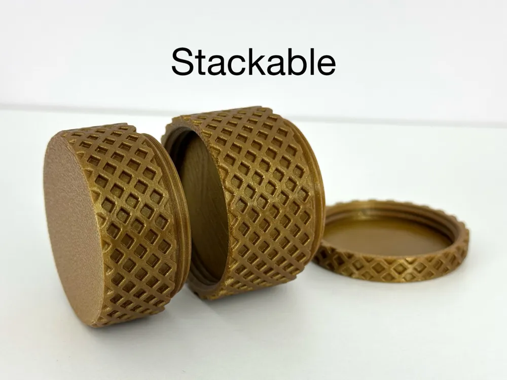 Dual Spiral Container with Screw Cap - Stackable - Free 3D Print Model ...