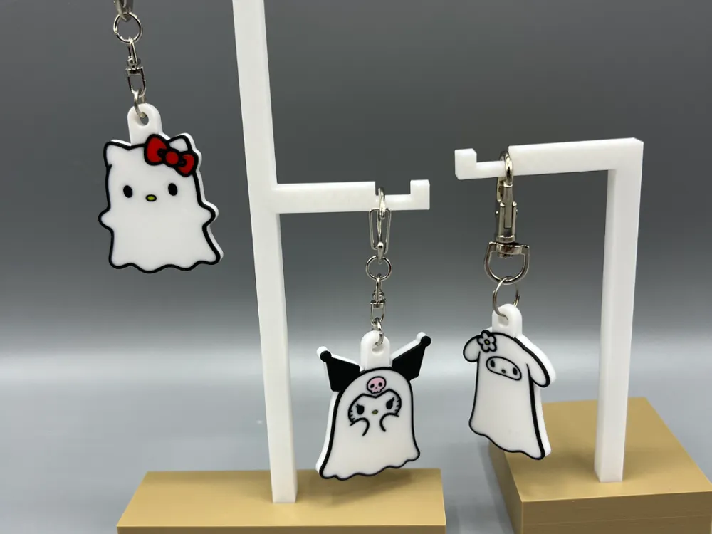 Halloween Sanrio Ghost Keychains - Free 3D Print Model - MakerWorld