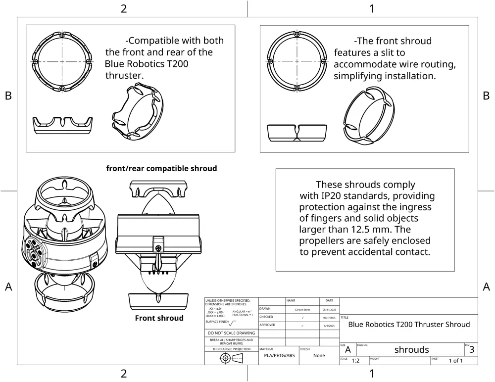Blue Robotics T200 推进器护罩 来自 CarsonBuilds MakerWorld：免费下载 3D 模型
