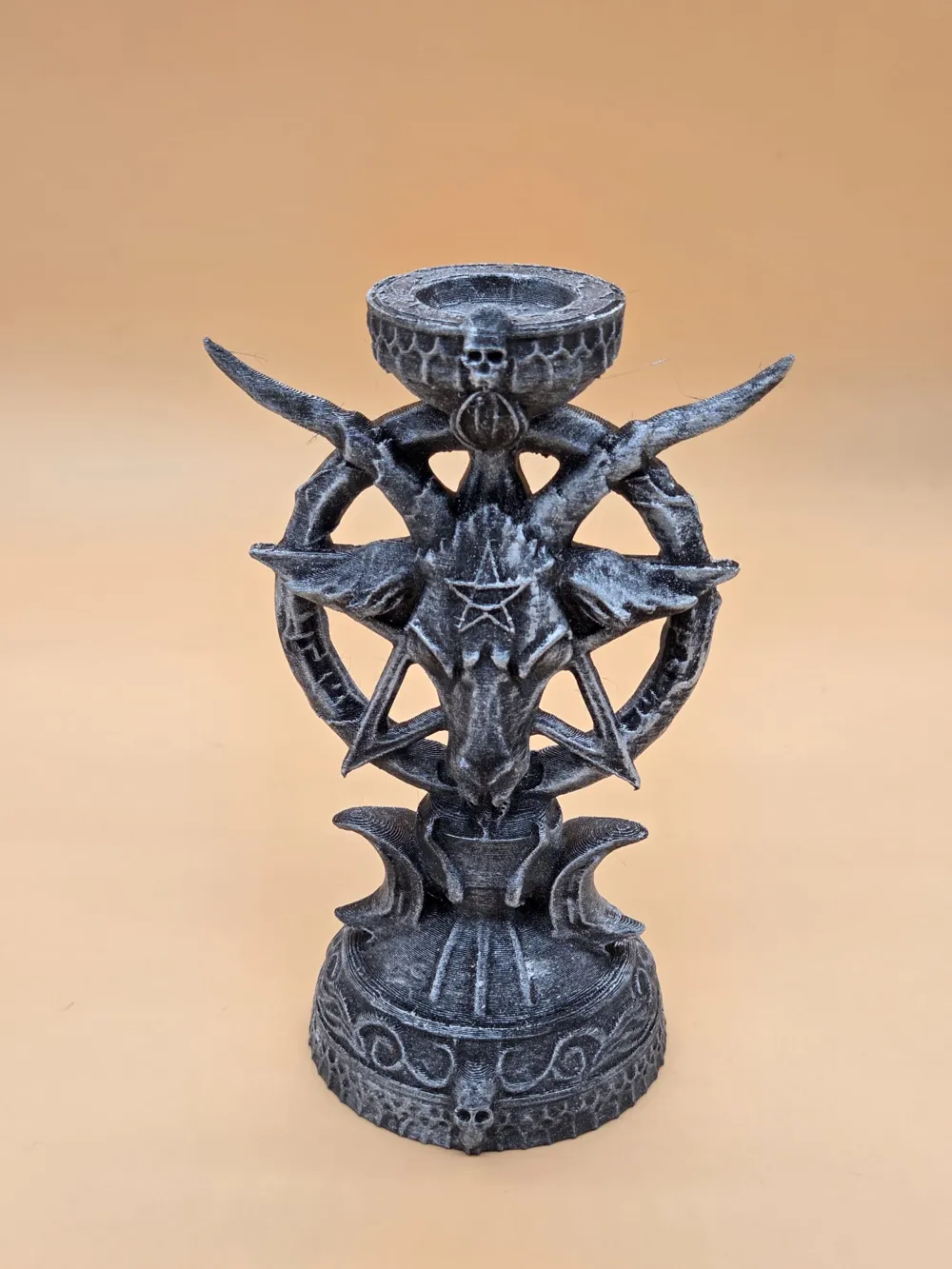 Demonic Goat Head Candlestick - Free 3D Print Model - MakerWorld