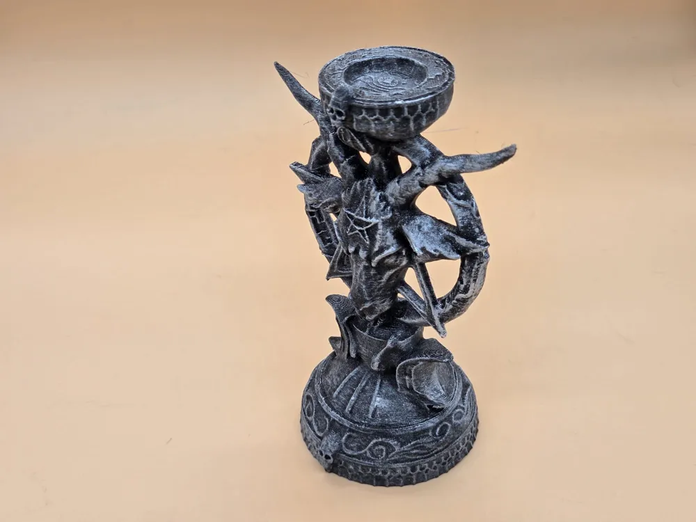 Demonic Goat Head Candlestick - Free 3D Print Model - MakerWorld