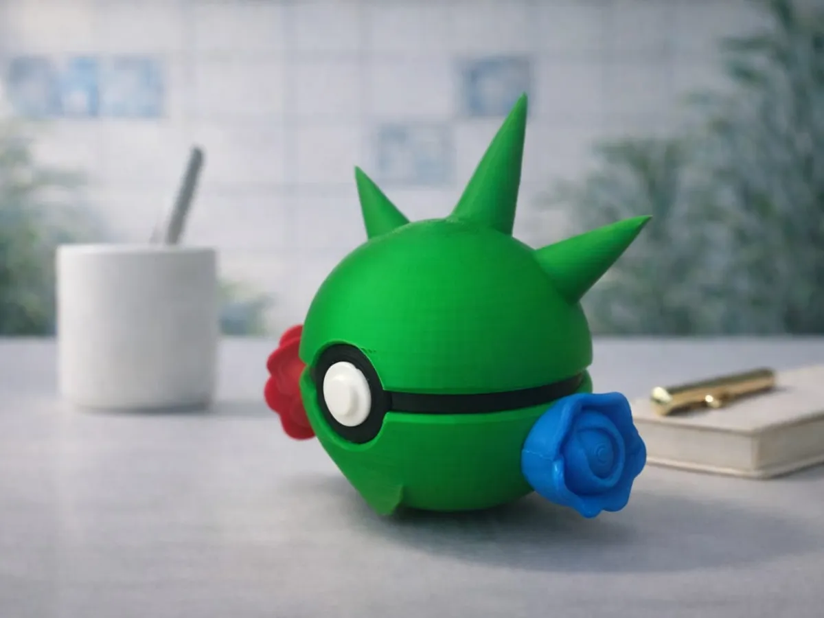 #315 – Roselia Pokébola | Modelo Multipartes - Modelo de impresión 3D ...