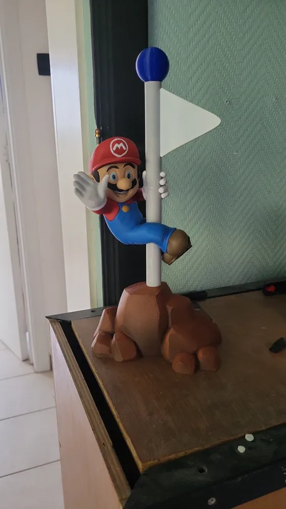 Mario end-level flagpole christmas tree topper by 3d_lizard MakerWorld ...