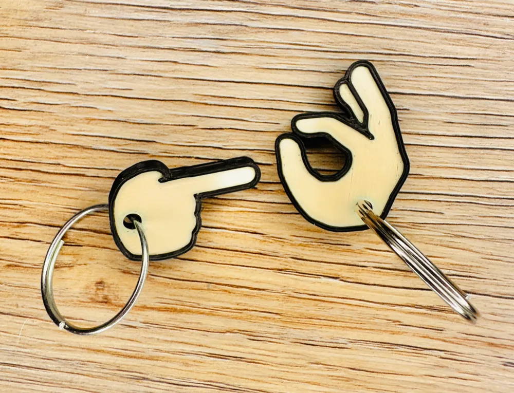 Finger Emoji Keychain Gag Gift by V-Maker MakerWorld: Download Free 3D ...