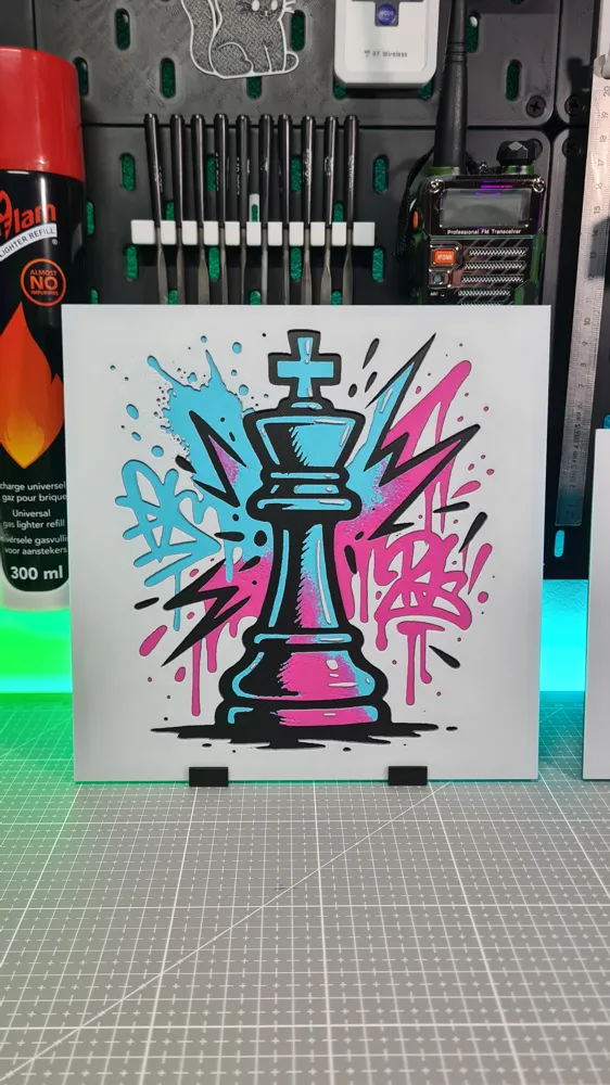 Graffiti Chess King – Hueforge – 4 Colors by 3DK Maker MakerWorld ...