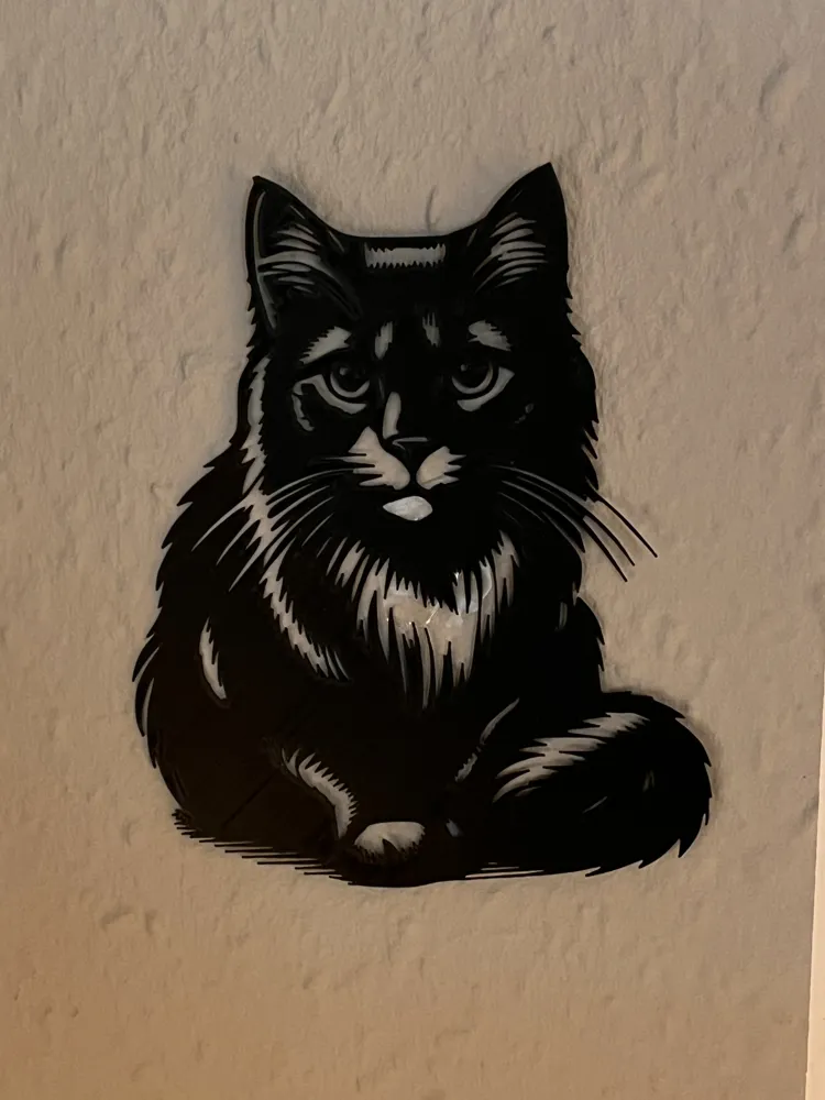 Wall sticker cute cat - Free 3D Print Model - MakerWorld