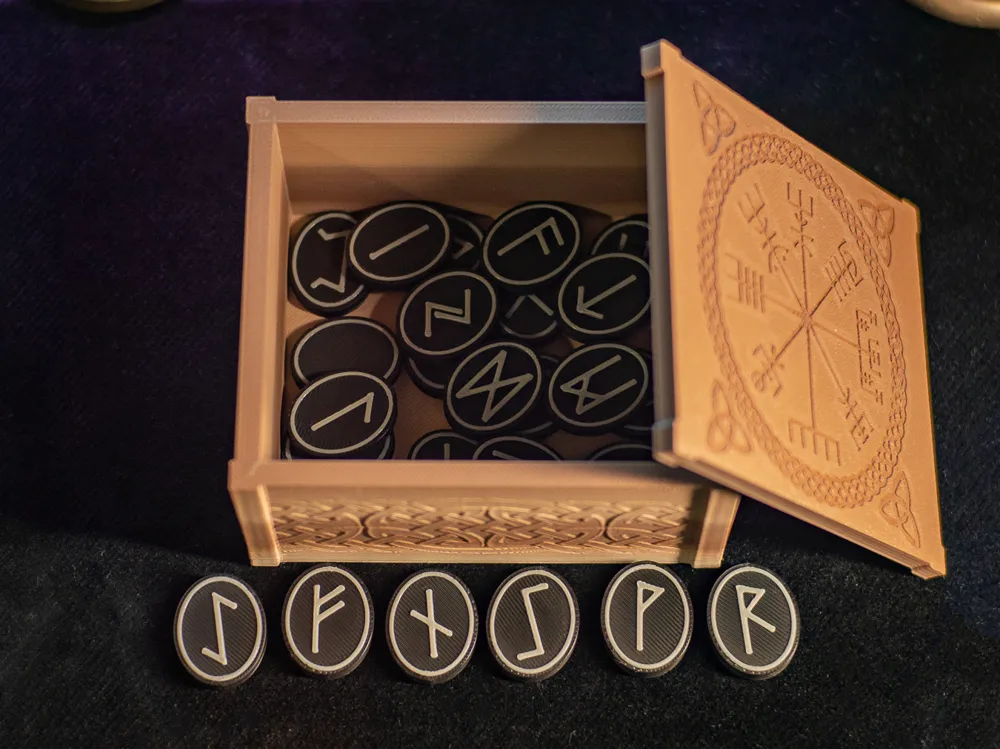 Elder Futhark Rune Set and Case - Free 3D Print Model - MakerWorld
