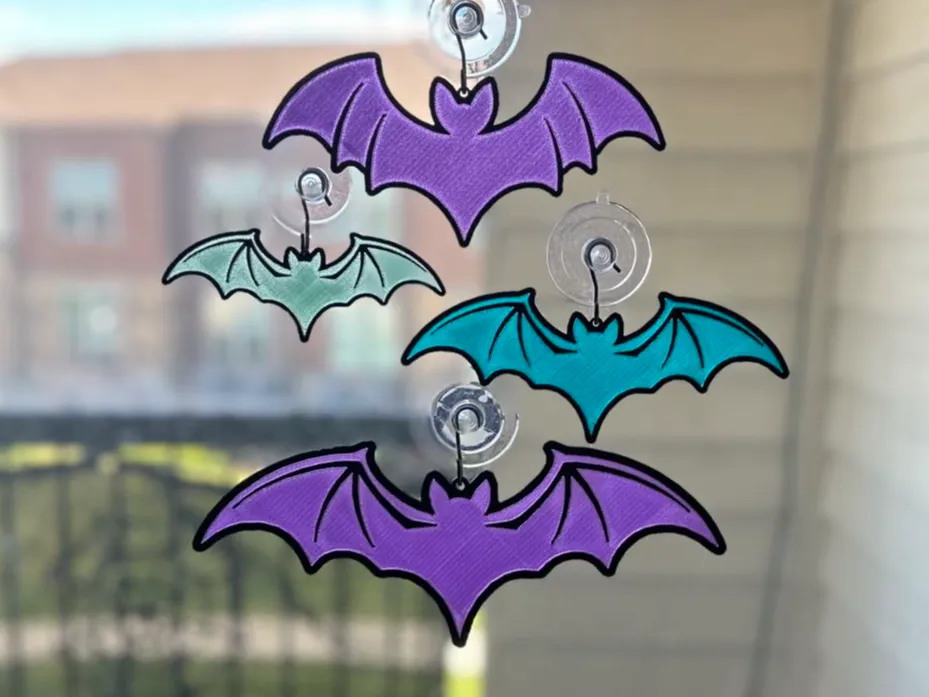 Fun Bat "Stained Glass" Light Catcher Decorations by BATTCAVE ...