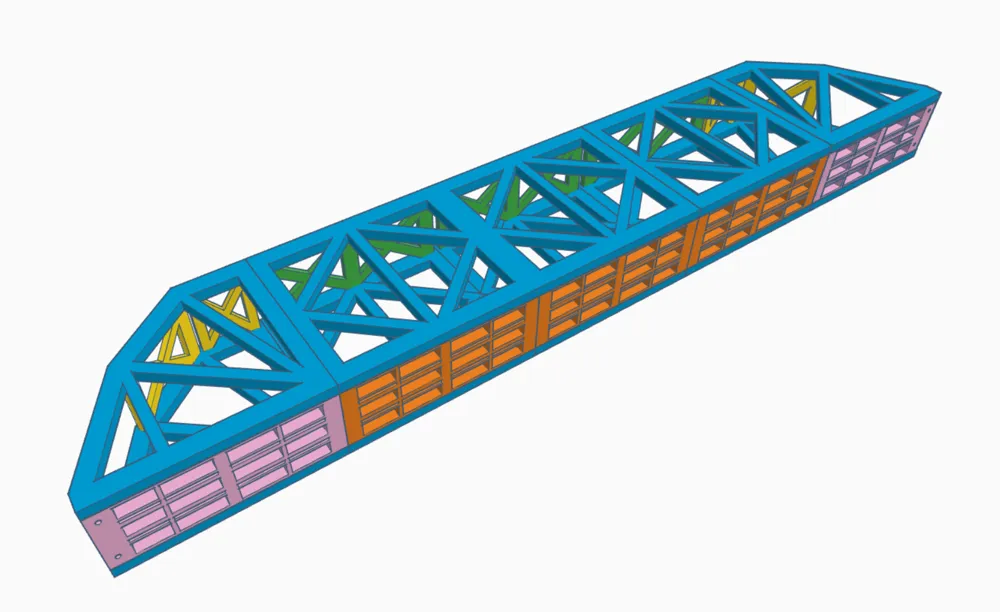 HO Train Truss Bridge - Single Track Version - Free 3D Print Model ...