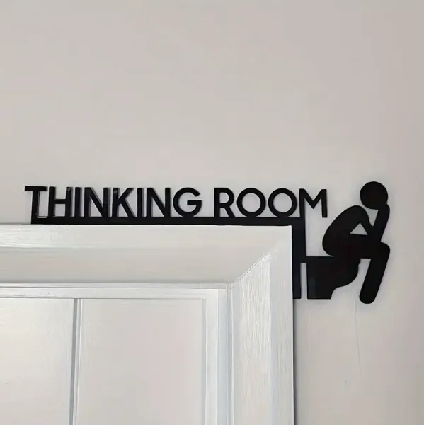 Funny toilet sign - thinking room - Free 3D Print Model - MakerWorld