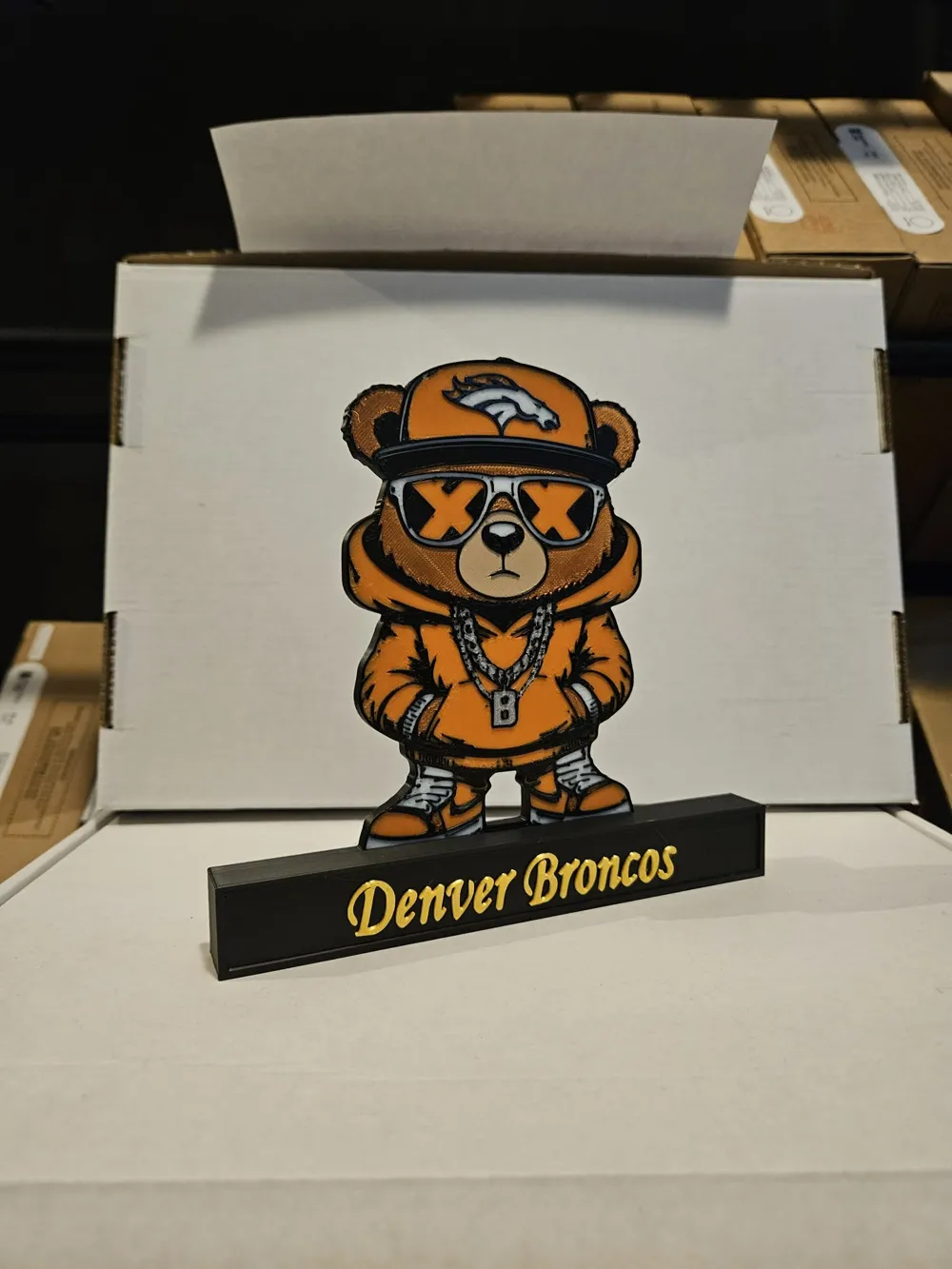 NFL Denver Broncos Teddy Bear display! - Free 3D Print Model - MakerWorld